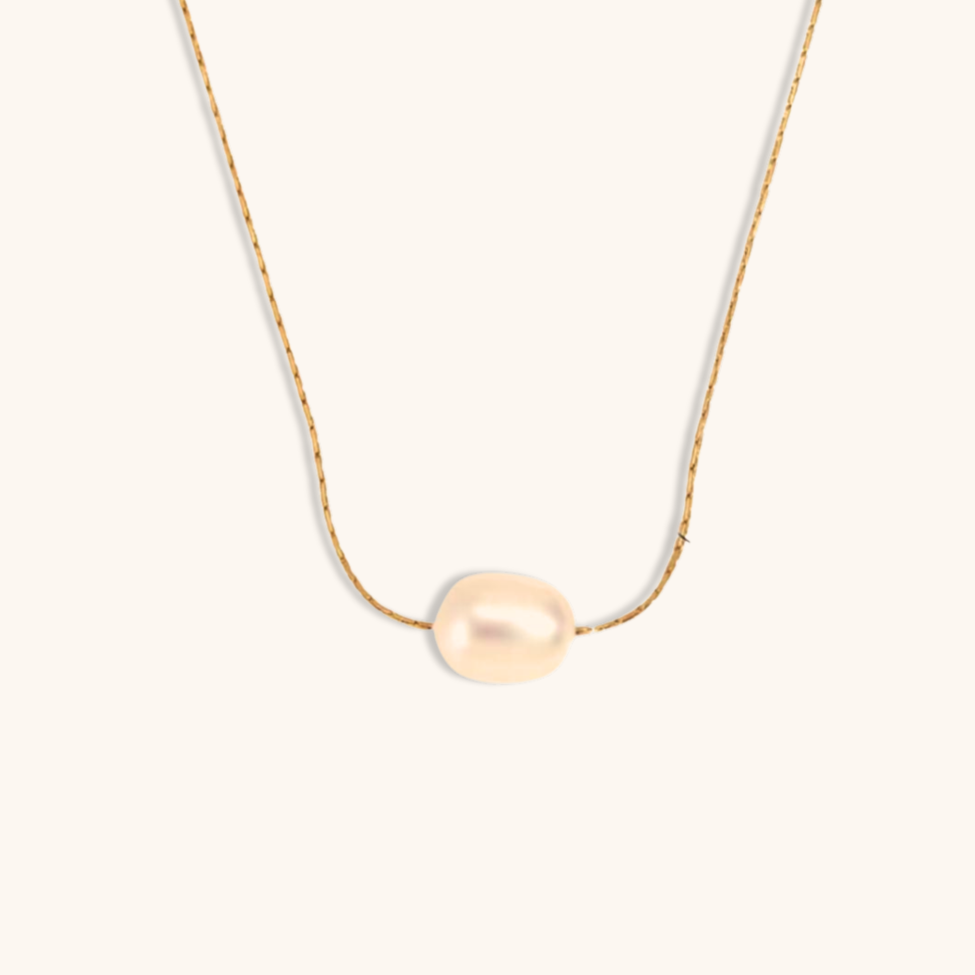 Hailey Gold Plated Single Pearl Chain - Chloe Conor